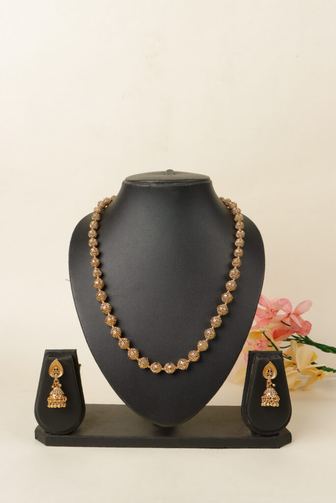 Golden Mala Set – Laxmi Pearls